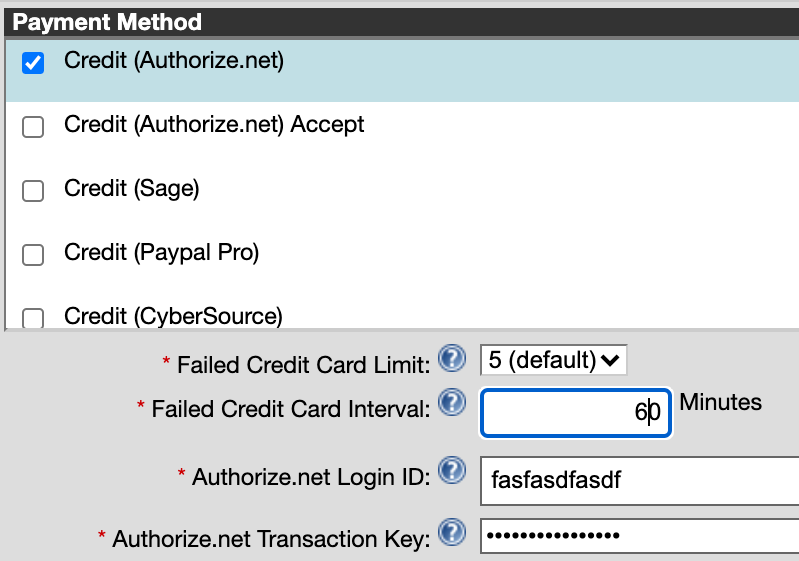 AUTHORIZE.NET CREDIT CARD PAYMENTS